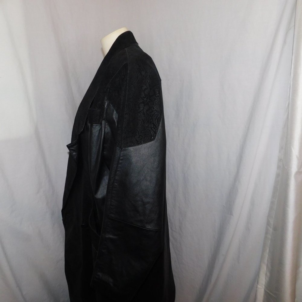 Full Length Charles Klein Leather Coat Medium - Gem